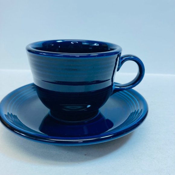 Fiestaware | Dining | Fiesta Ware Blue Cobalt Cup Saucer Set Navy Blue ...